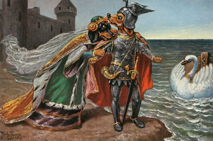 Humanized Dogs Couple in Beach – Wall Decor Company